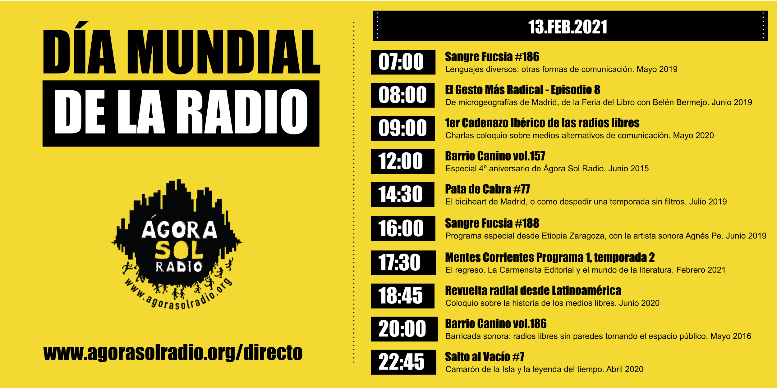 Día Mundial de la Radio 2021 – Emisión especial | Ágora Sol Radio